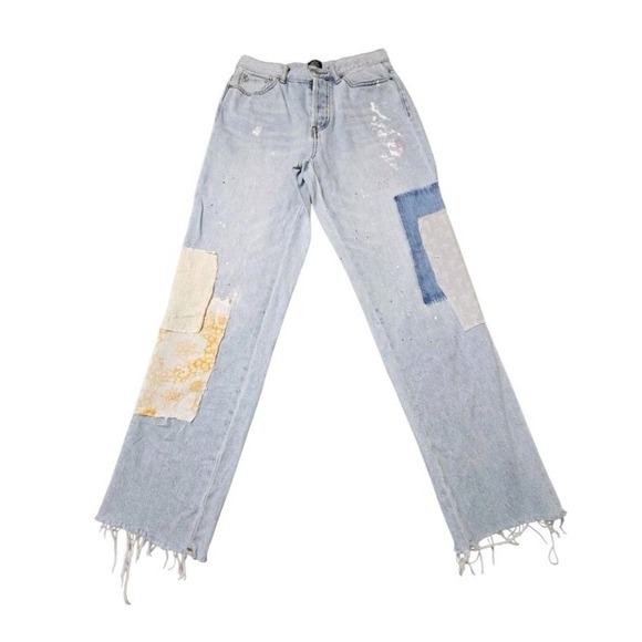 BDG | Jeans | Bdg Highwaisted Slim Straight Patchwork Button Fly Light ...